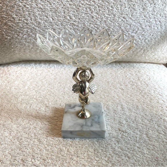 Vintage | Accents | Vintage Glass Compote Pedestal Candy Dish Soap Dish ...